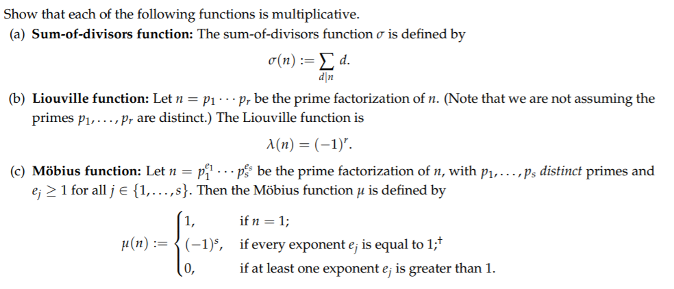 Solved Show That Each Of The Following Functions Is