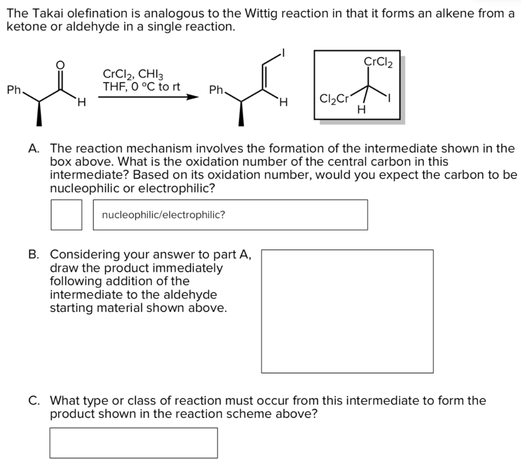Solved The Takai olefination is analogous to the Wittig | Chegg.com