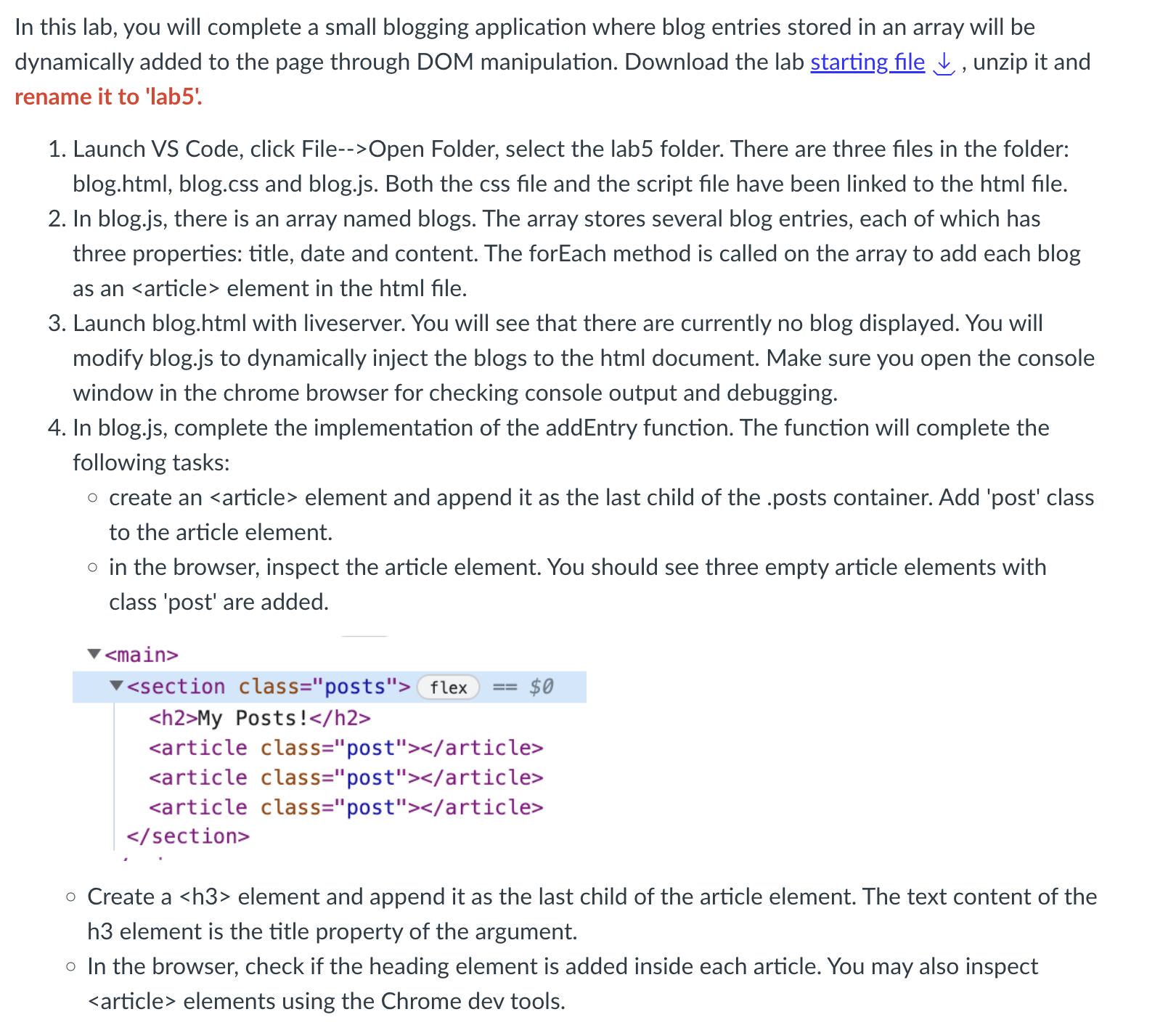 Solved In this lab, you will complete a small blogging | Chegg.com