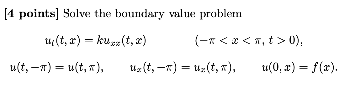 Solved [4 points] Solve the boundary value problem | Chegg.com