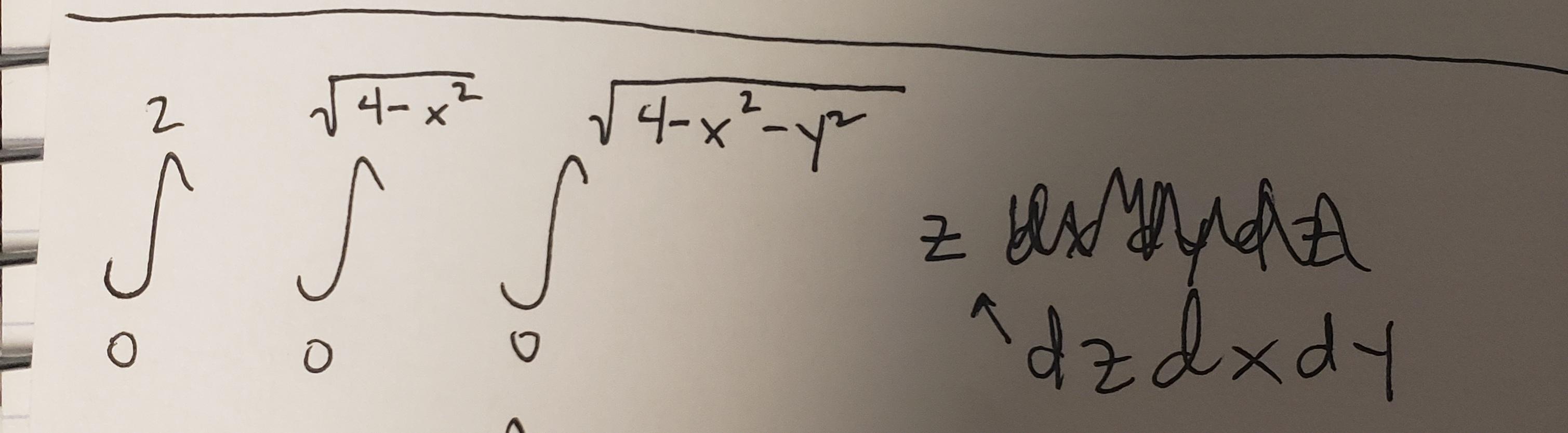 Solved 2 √ 4- Х √4x²-y? ss I Z 근 MA adzdx dy O 0 o | Chegg.com
