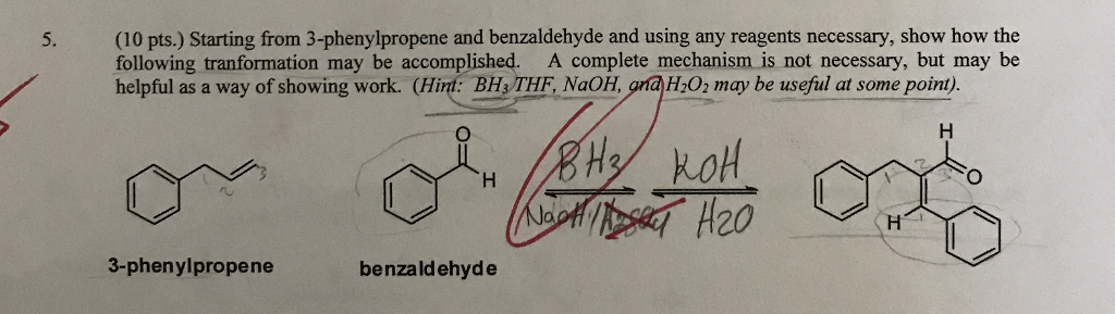 Solved (10 pts.) Starting from 3-phenylpropene and | Chegg.com