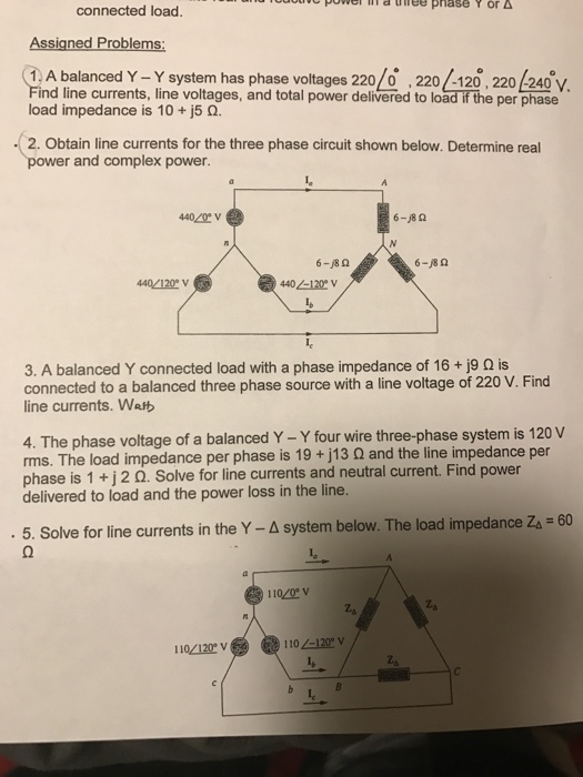 Solved A balanced Y - Y system has phase voltages 220 0. 220 | Chegg.com
