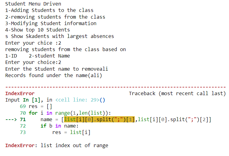 Solved Student Menu Driven 1-Adding students to the class | Chegg.com