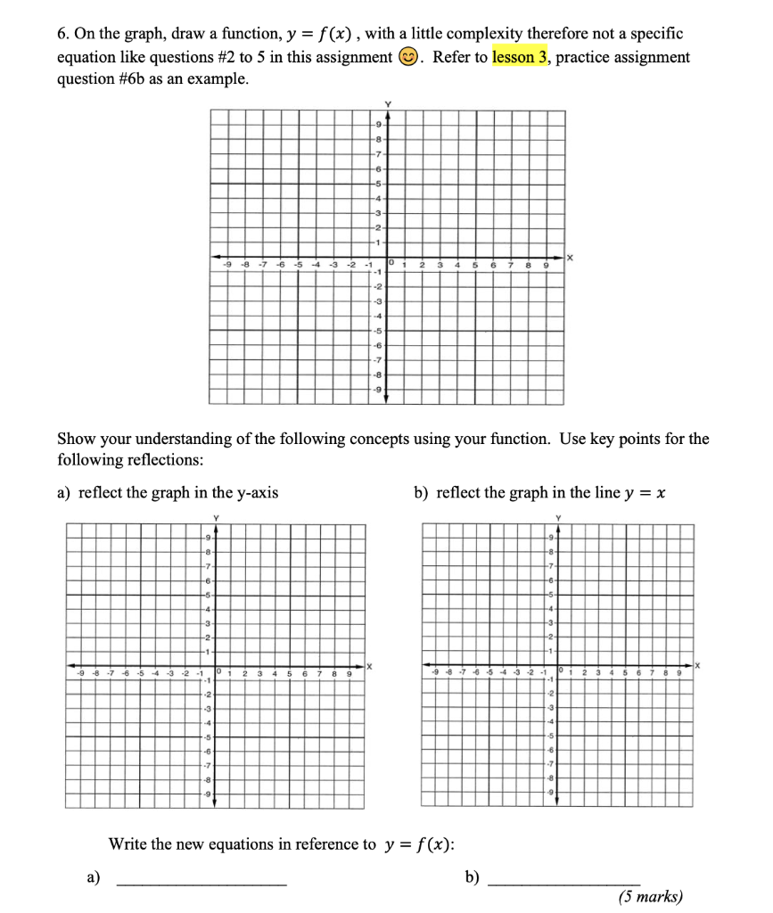 Solved 6. On the graph, draw a function, y = f(x), with a | Chegg.com