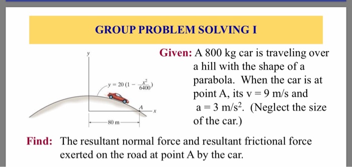 Solved GROUP PROBLEM SOLVING I Given: A 800 kg car is | Chegg.com