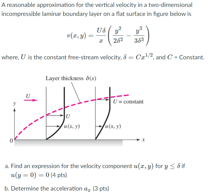 Solved A reasonable approximation for the vertical velocity | Chegg.com
