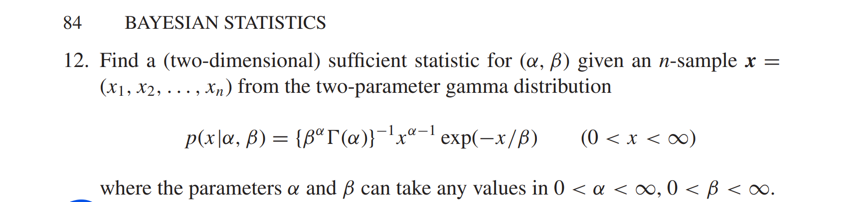 Solved 84 BAYESIAN STATISTICS 12. Find a (two-dimensional) | Chegg.com