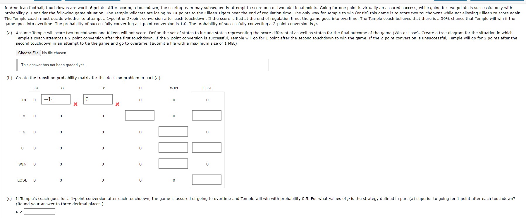 Solved game goes into overtime. The probability of | Chegg.com