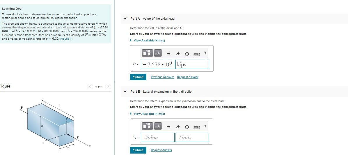 Solved Learning Goal: Part A - Value of the axial load To | Chegg.com