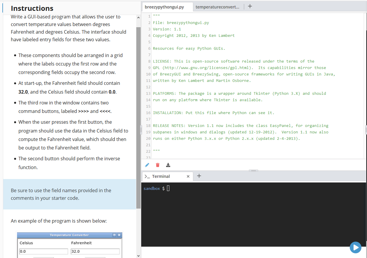 Solved breezypythongui.py temperatureconvert... + | Chegg.com