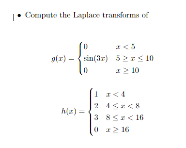 Solved - Compute the Laplace transforms of | Chegg.com