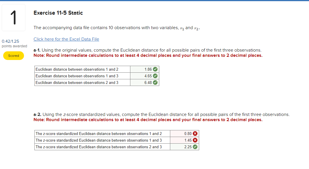The Accompanying Data File Contains 10 Observations
