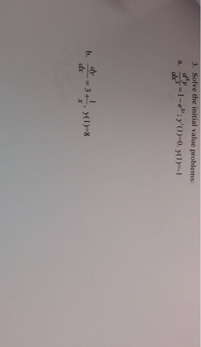 Solved Solve the initial value problems: a. d^2y/dx^2 = | Chegg.com