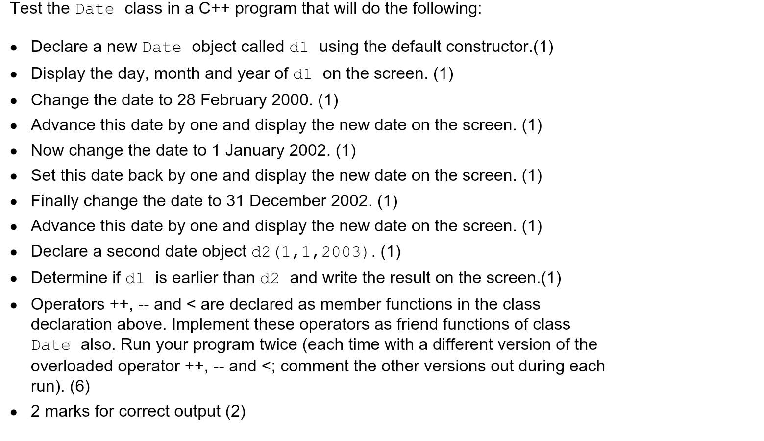 Solved Question 5 Consider the following class declaration: | Chegg.com