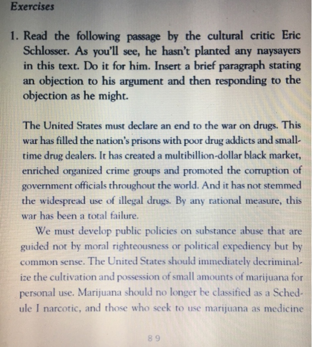 Solved Exercises 1. Read the following passage by the | Chegg.com