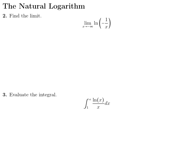 Solved The Natural Logarithm 2. Find the limit. | Chegg.com