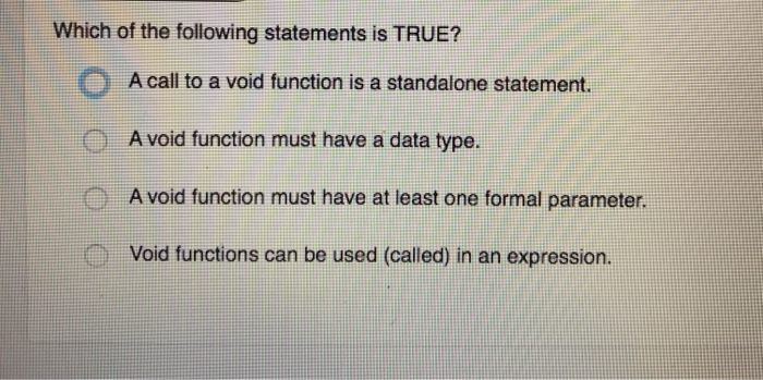 (Solved) : Following Statements True Call Void Function Standalone ... (Solved) : Following Statements True Call Void Function Standalone ...