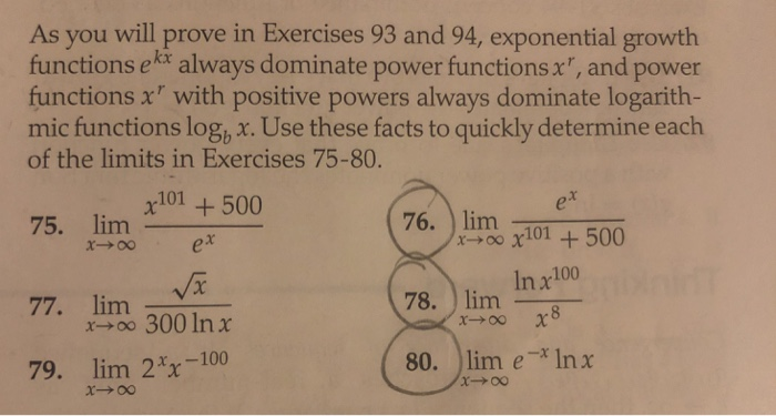 As you will prove in Exercises 93 and 94, exponential | Chegg.com