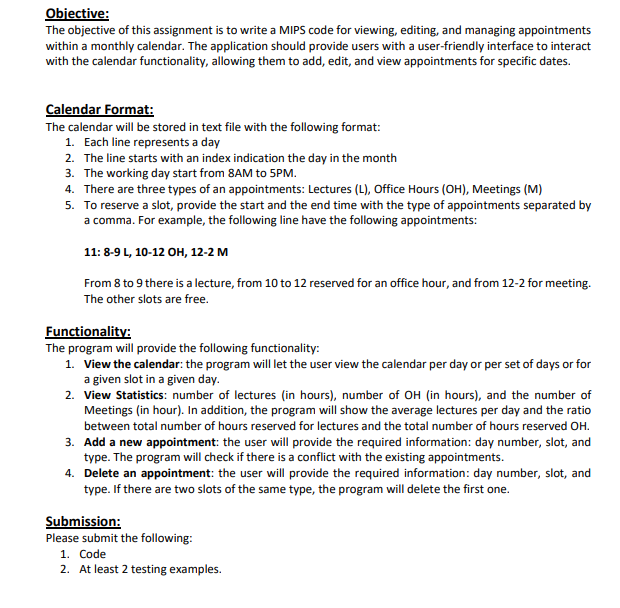 Solved Objective: The objective of this assignment is to | Chegg.com