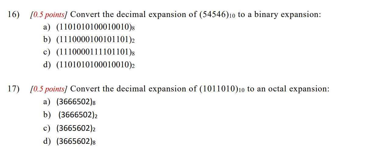 Solved 6) [0.5 points] Convert the decimal expansion of | Chegg.com
