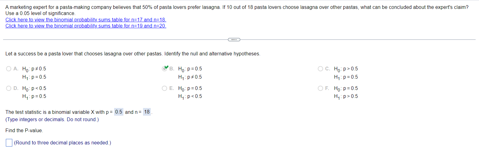 Solved Use a 0.05 level of significance. Click here to view | Chegg.com