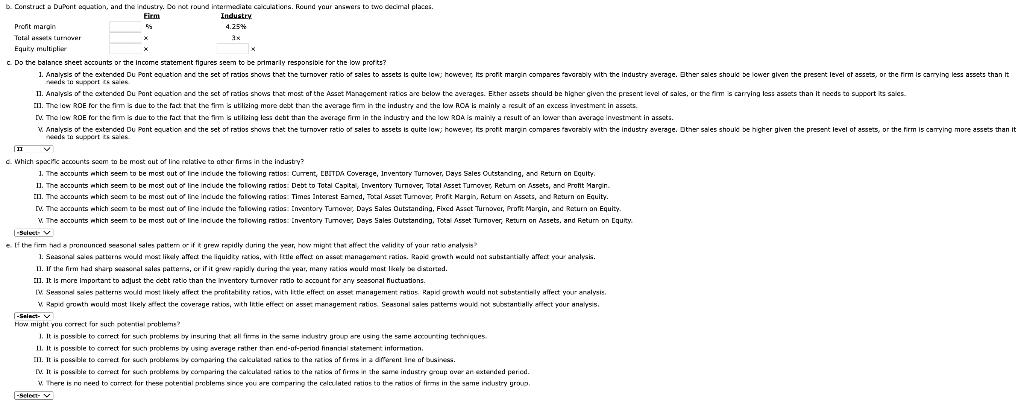 a. Calculste the folowing ratios. Te not round | Chegg.com