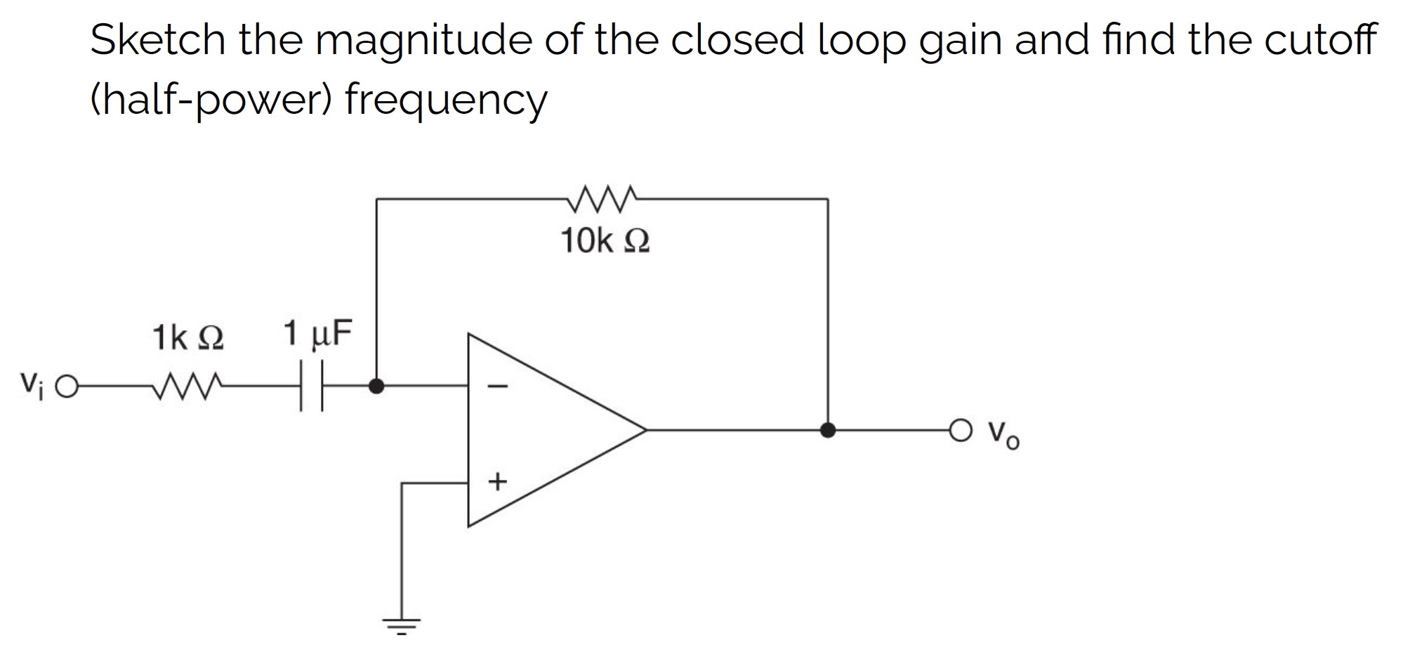 Solved Sketch the magnitude of the closed loop gain and find | Chegg.com