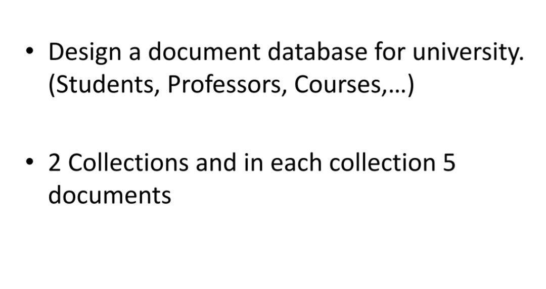 Solved Design a document database for university. (Students, | Chegg.com