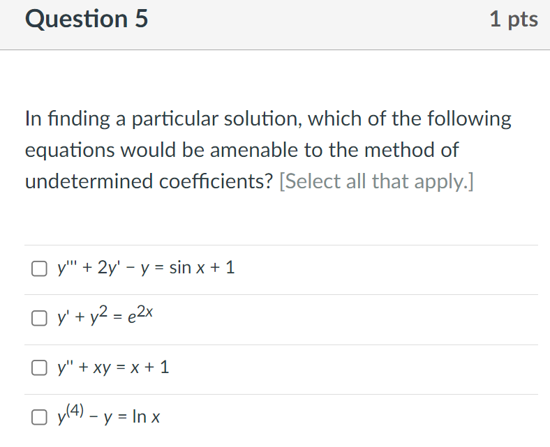 Solved In finding a particular solution, which of the | Chegg.com