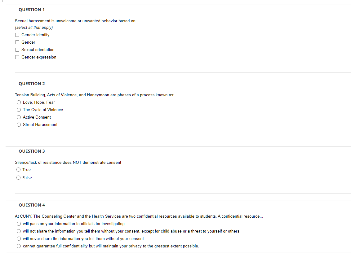 Solved Sexual harassment is unwelcome or unwanted behavior | Chegg.com