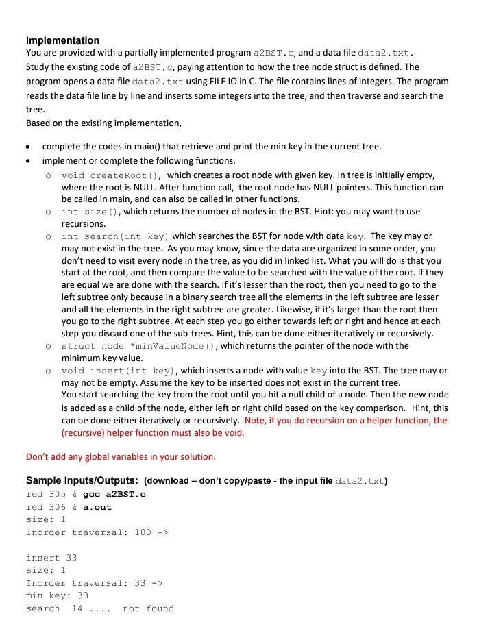 Solved Note : code must be written in C language without | Chegg.com