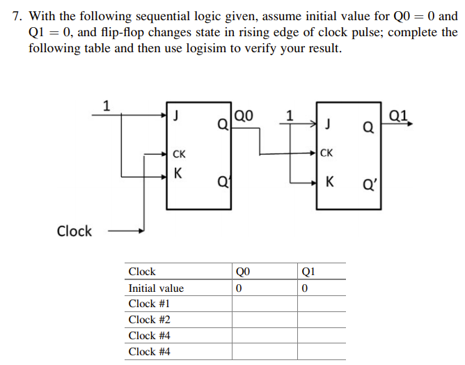Solved 7. With the following sequential logic given, assume | Chegg.com