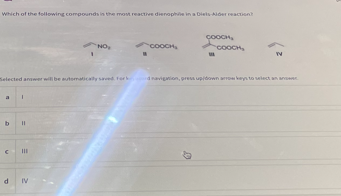 Solved Which of the following compounds is the most reactive | Chegg.com