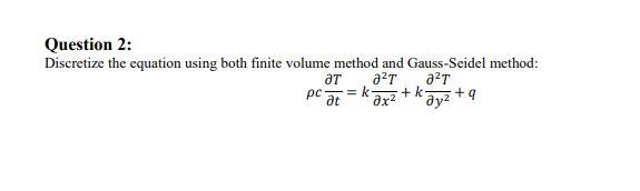 Solved Question 2: Discretize the equation using both finite | Chegg.com