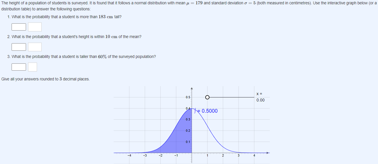 Solved The height of a population of students is surveyed. | Chegg.com