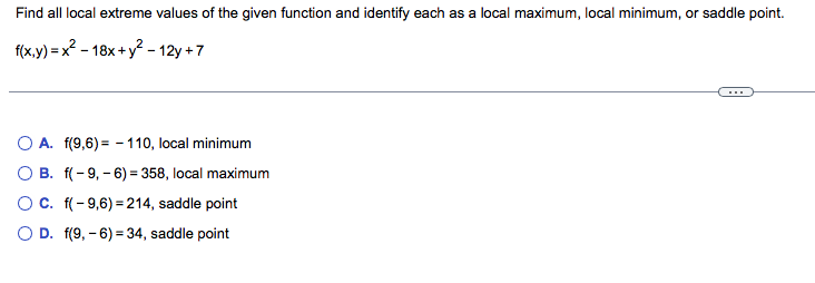 Solved Find all local extreme values of the given function | Chegg.com