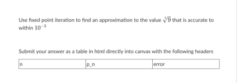 Solved Use fixed point iteration to find an approximation to | Chegg.com