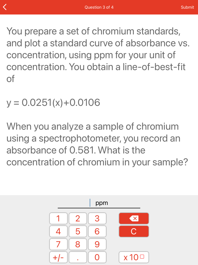 Solved Question 3 of 4 Submit You prepare a set of chromium | Chegg.com