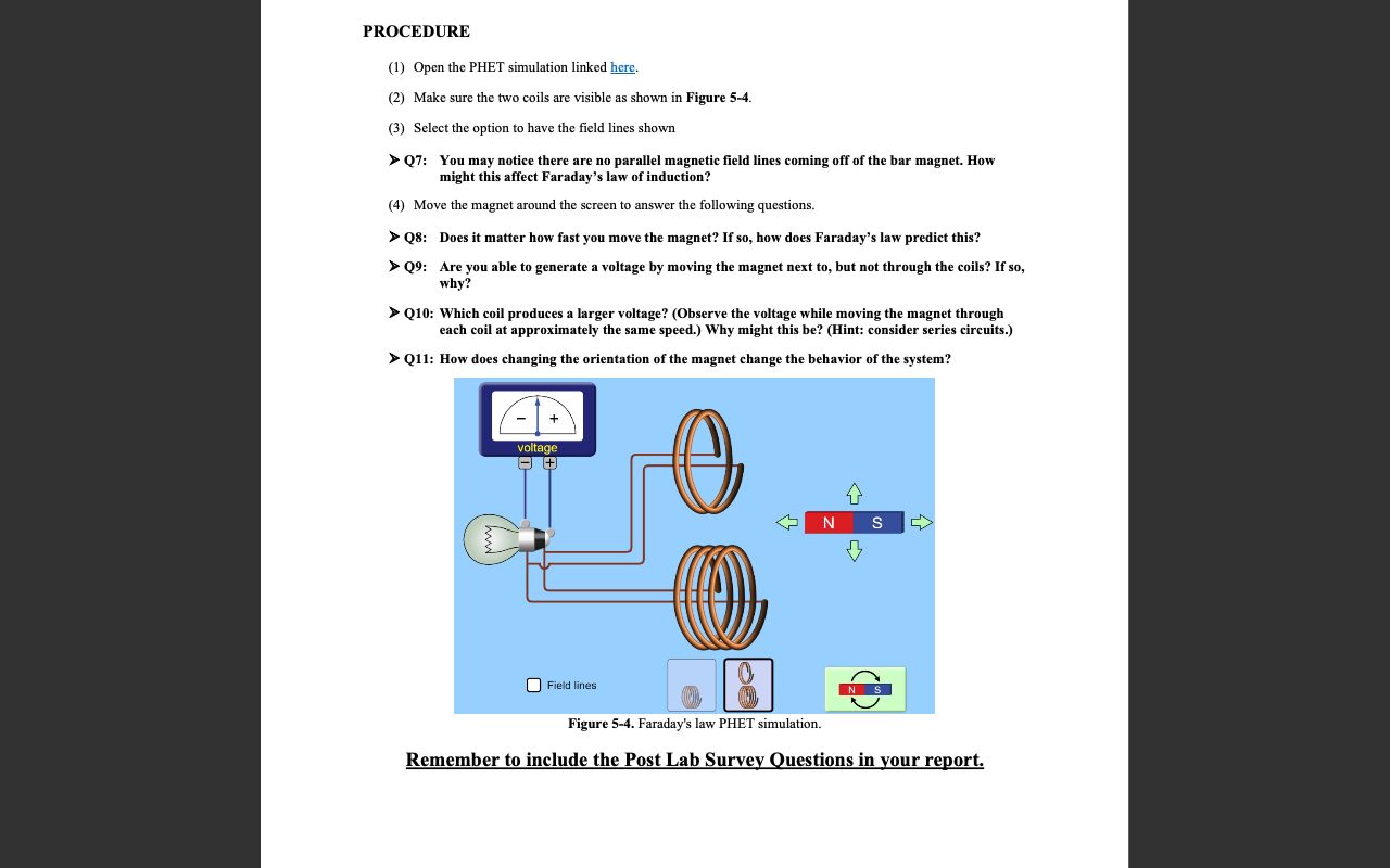 Solved PROCEDURE (1) Open the PHET simulation linked here. | Chegg.com