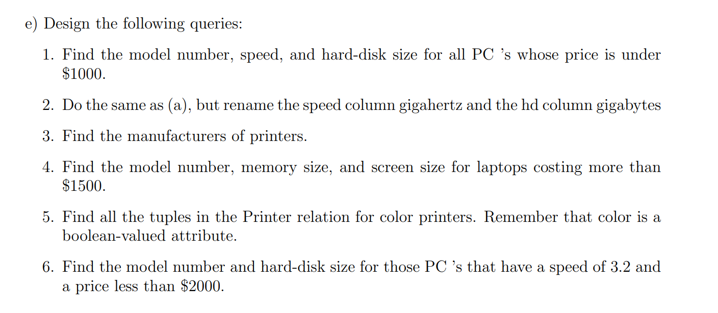 Solved 6. [20] Consider the database schema consists of four | Chegg.com