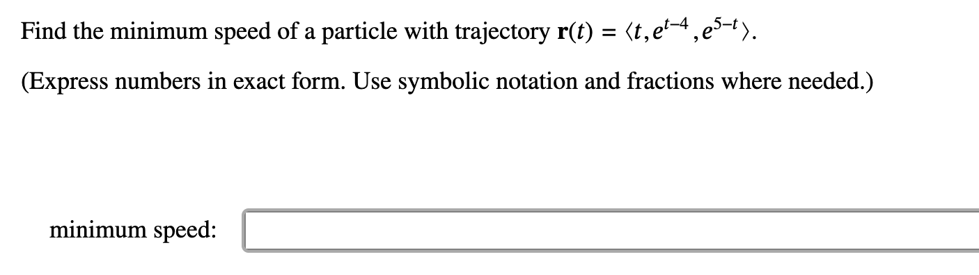 Solved Find the minimum speed of a particle with trajectory | Chegg.com