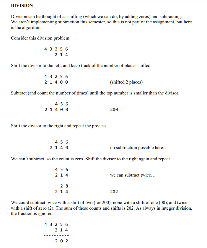 HOMEWORK - BigInteger Class At this point we have the | Chegg.com