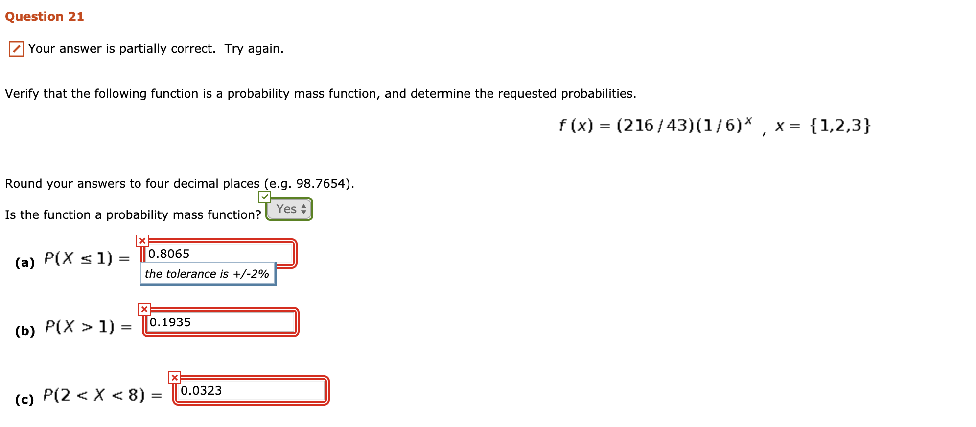 Solved Question 21 Your Answer Is Partially Correct Try