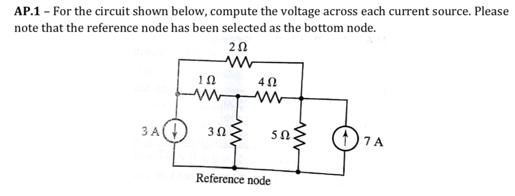 Solved AP.1 - For the circuit shown below, compute the | Chegg.com