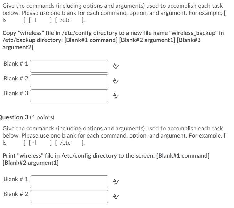 Solved Give the commands (including options and arguments) | Chegg.com