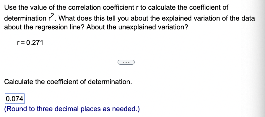 Solved Use the value of the correlation coefficient r to | Chegg.com