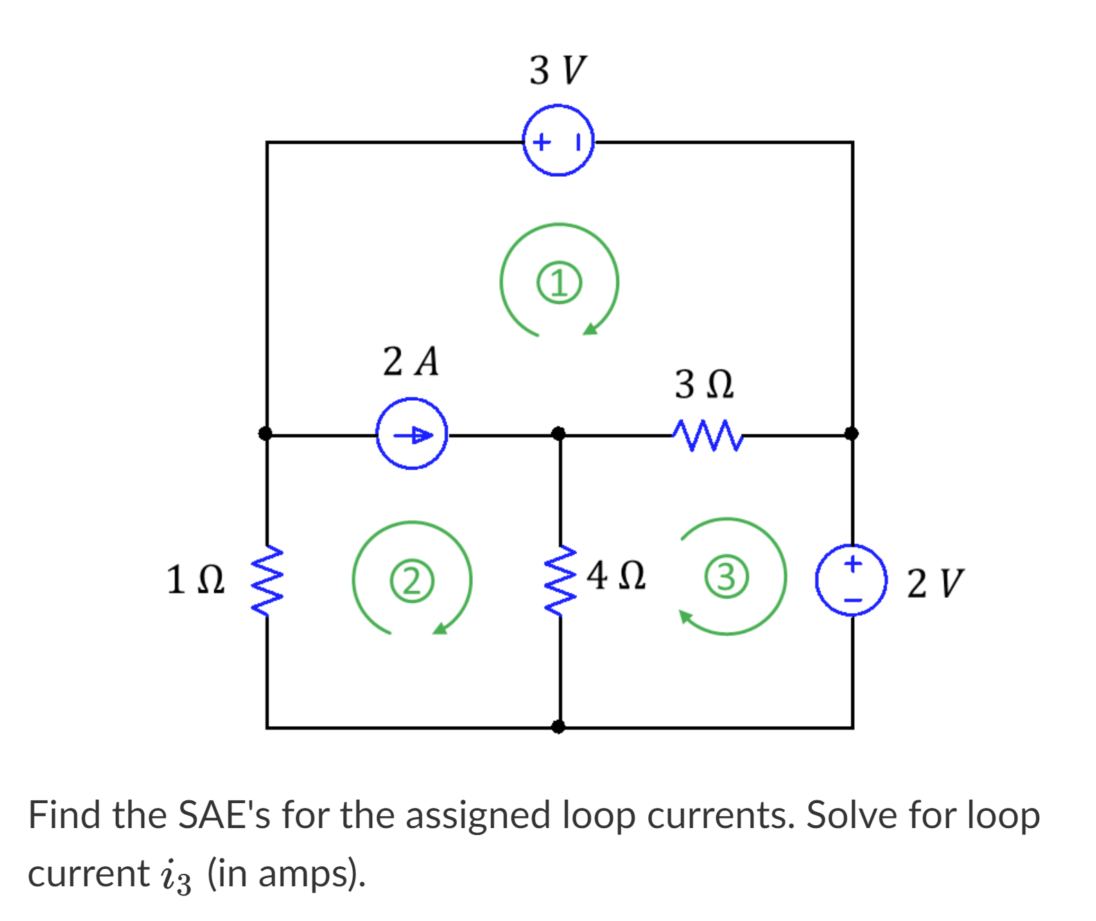 Solved Find The Saes For The Assigned Loop Currents Solve