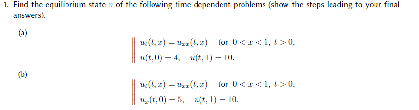 Solved Find the equilibrium state v of the following time | Chegg.com
