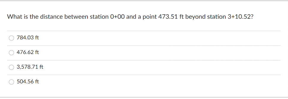 Solved What is the distance between station 0+00 and a point | Chegg.com